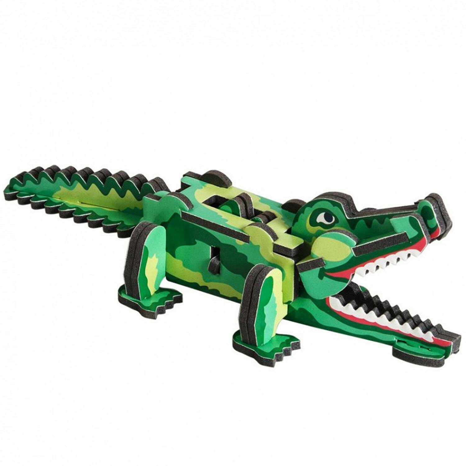 Объемный пазл Умная Бумага "Крокодил". Материал: картон + изолон, формат: mini (087)