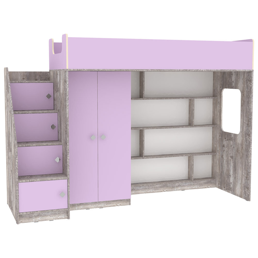 Кровать чердак Л-A602.3 75х190 Бетон Ирис