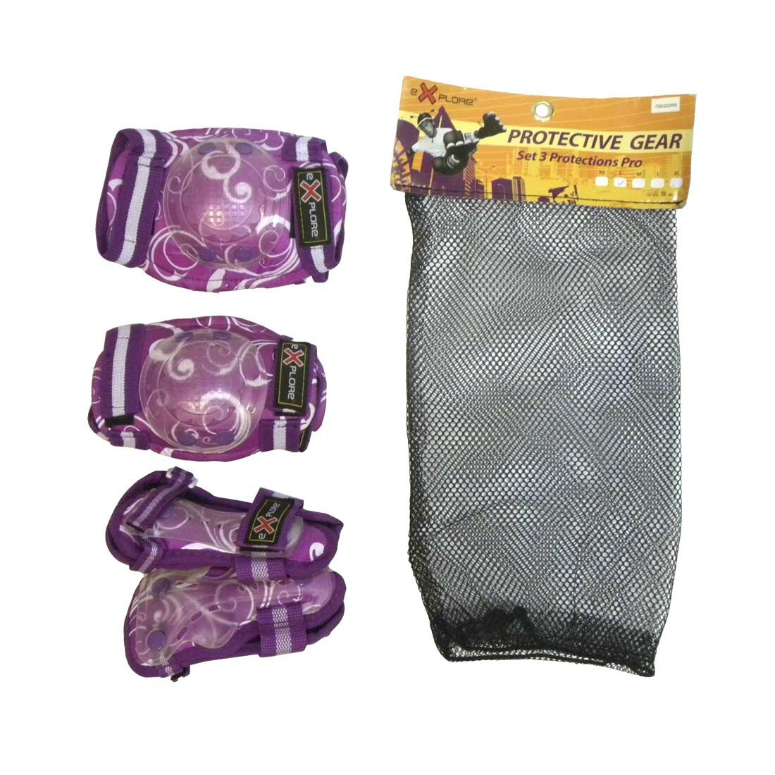 Защита Explore Cooper (комплект) для катания на роликовых коньках, скейтбордах, самокатах. р M Purple