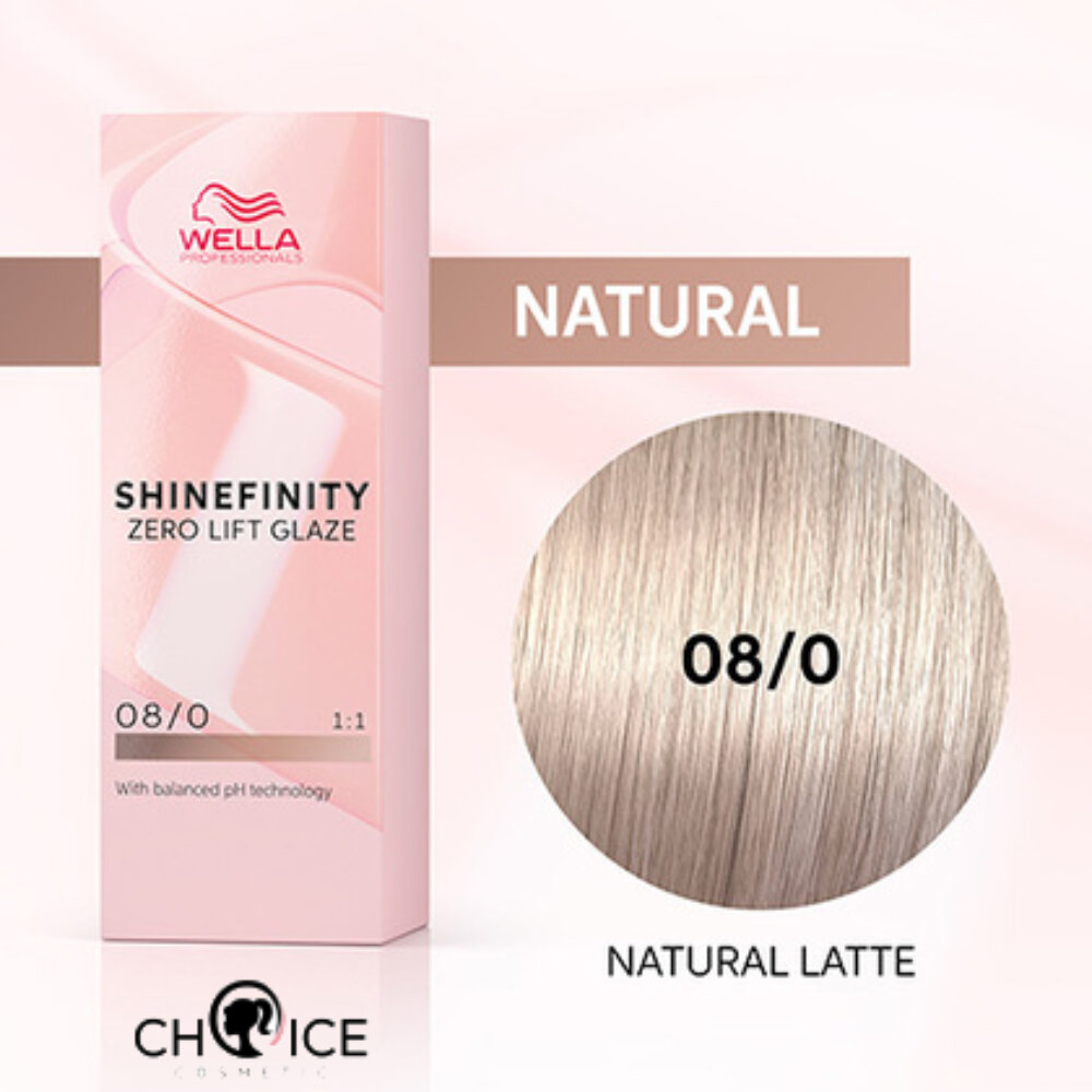 Wella SHINEFINITY -08/0 Натуральный Латте, Гель-крем краска для тонирования и блеска без осветления, 60 мл
