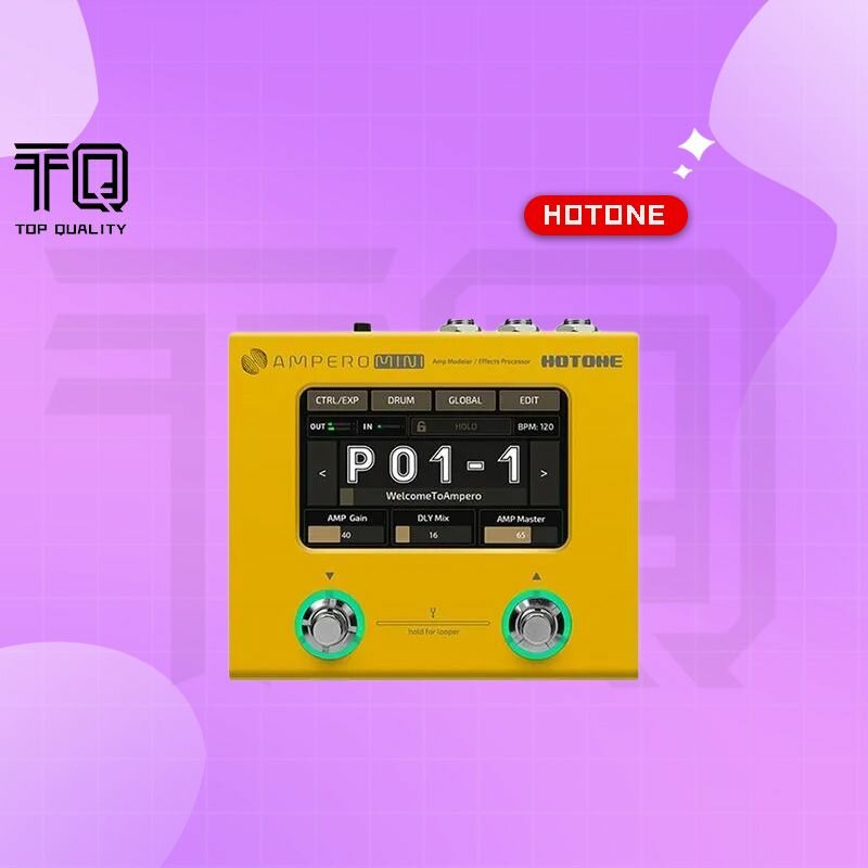 Hotone Ampero Mini Yellow Электрогитара Бас-усилитель Моделирование ИК-кабинетов Стерео