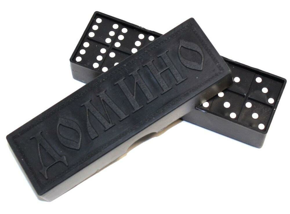 Домино Астрон Черное, пластик, 28 костяшек