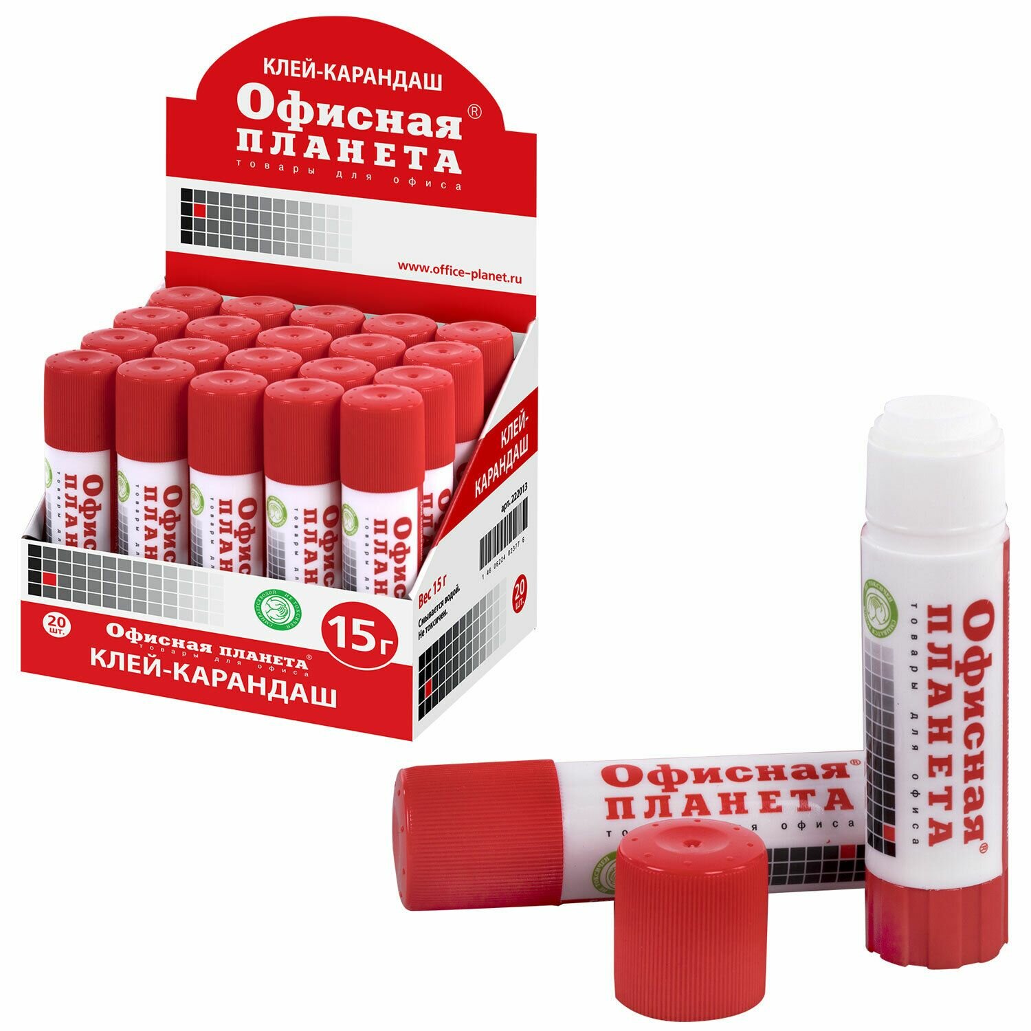Клей-карандаш Офисная планета 15 г (222013)