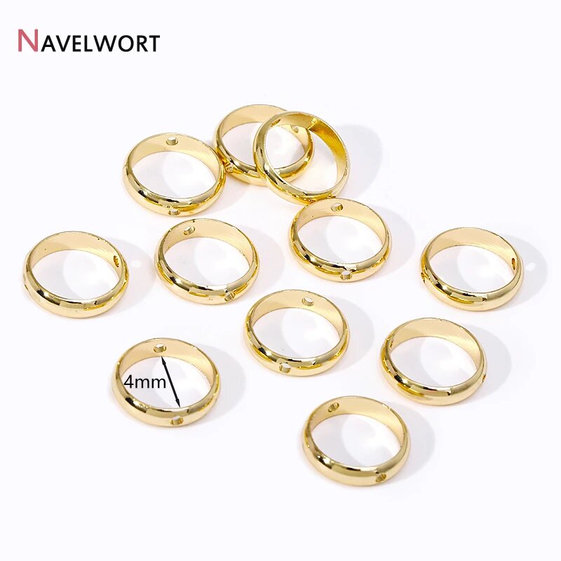 Бусины-рамки золотистые 14K, 10 шт.