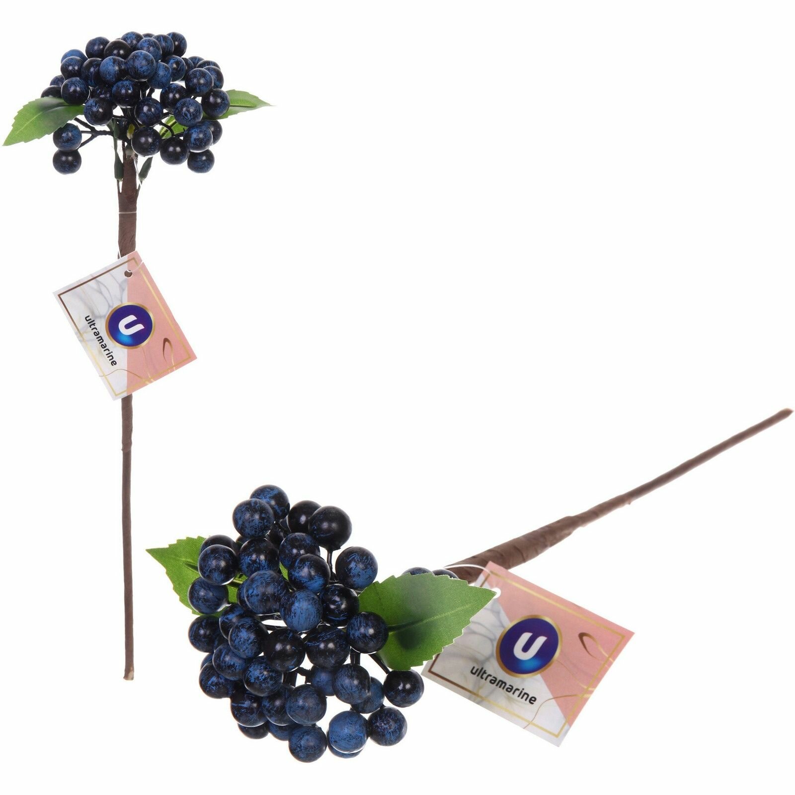 Муляж ягод ULTRAMARINE Ветка голубики 30 см, пластик