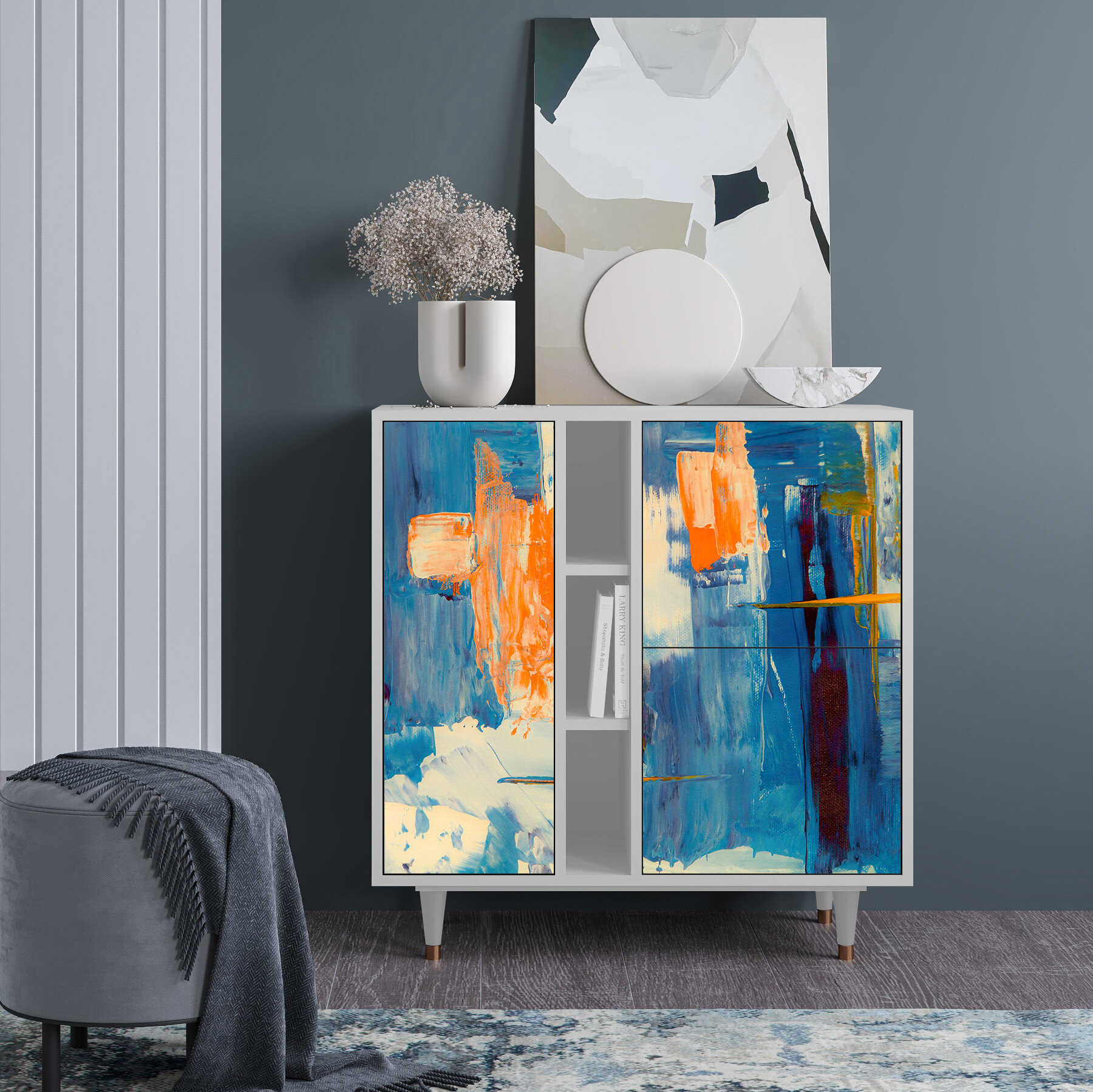 Комод - STORYZ - BS5 Abstract Expressionism, Размер - 94 x 96 x 41 см, Цвет корпуса - , Белый