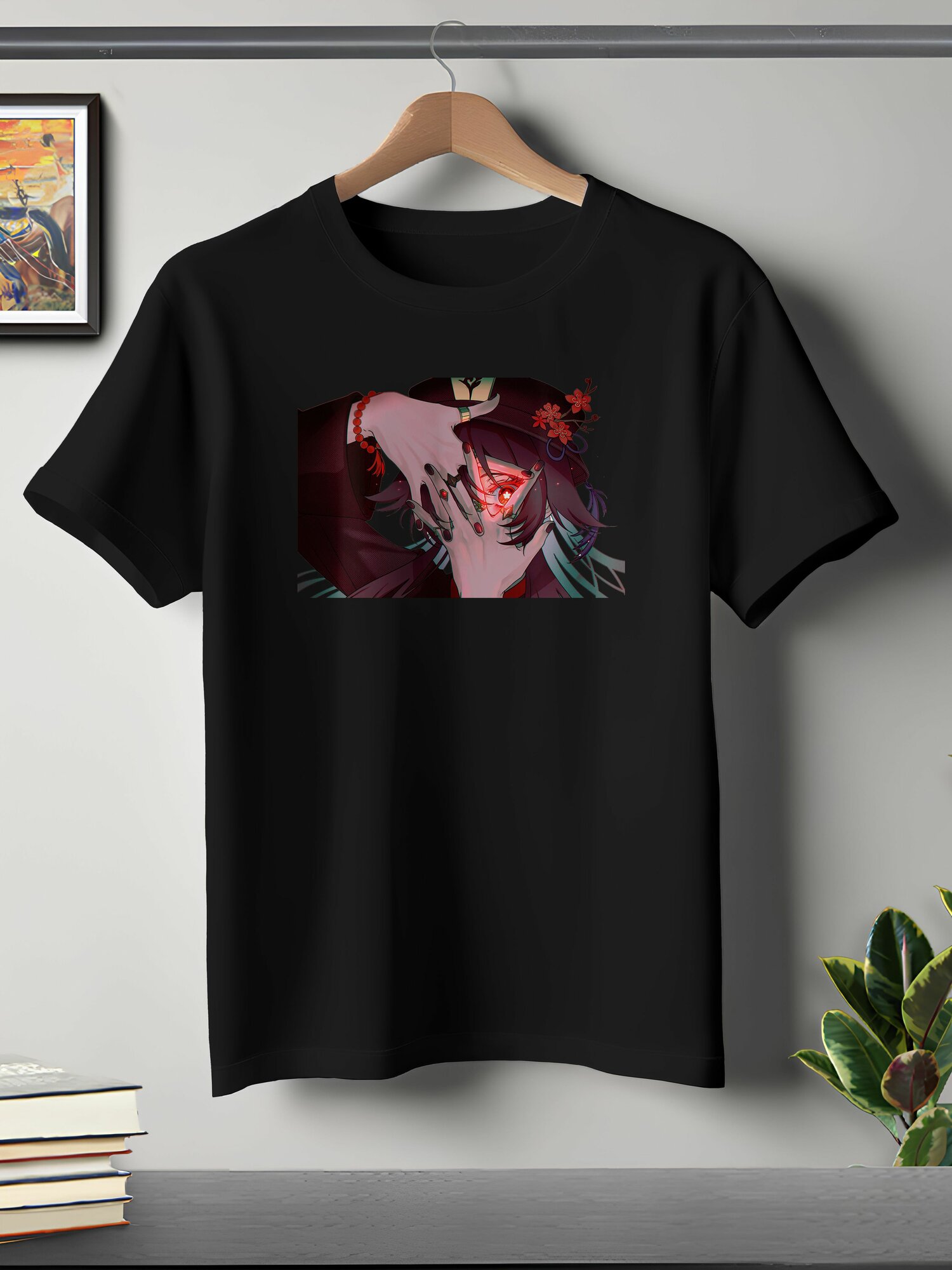 Футболка ONEQ унисекс 68-70 (6XL) размер с принтом Genshin Impact, черная