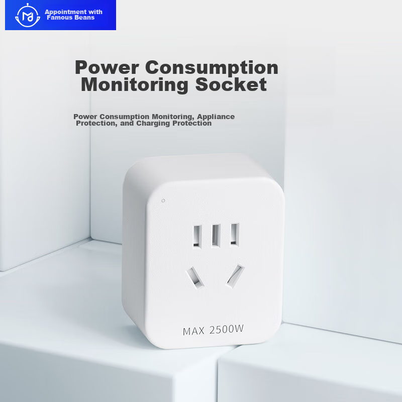 Mingdou Zhijiao Bluetooth WiFi Smart Socket, Remote Control Via Smartphone, 10A Intelligent Timer Delay On/Off, Power Consumption Statistics, Auto Power-Off Plug-In Panel