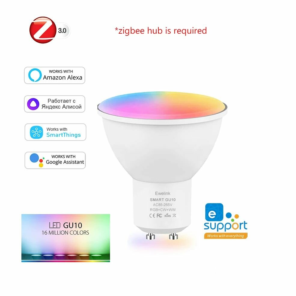 Светодиодные лампы eWeLink GU10 Smart Zigbee Led 5W RGB CW WW Spotlight