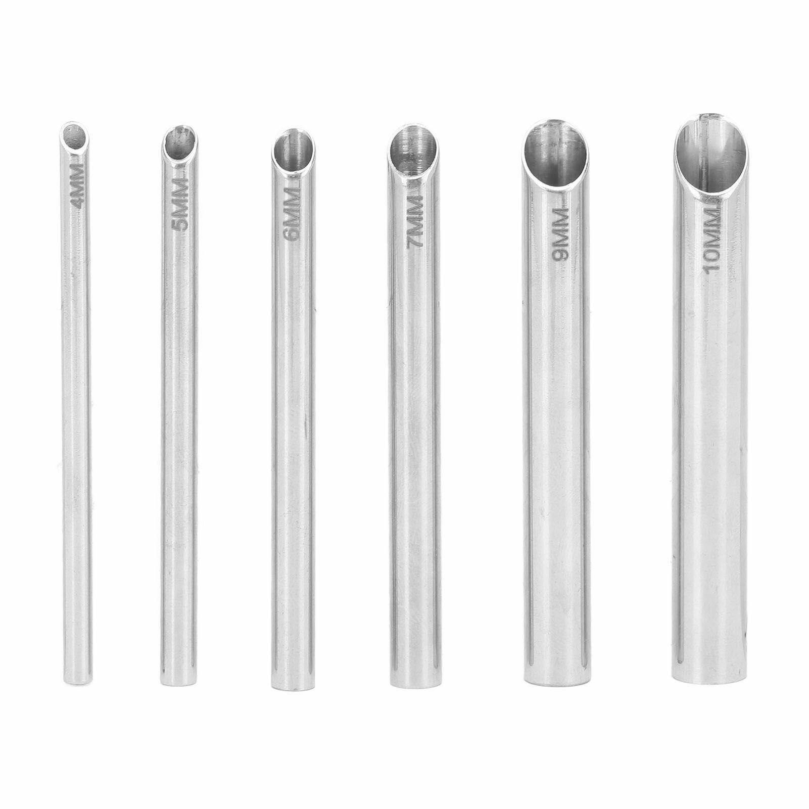 6 шт. иглы для пирсинга из нержавеющей стали, приемные трубки для ювелирных изделий для тела (4 мм, 5 мм, 6 мм, 7 мм, 9 мм, 10 мм) наборы для пирсинга