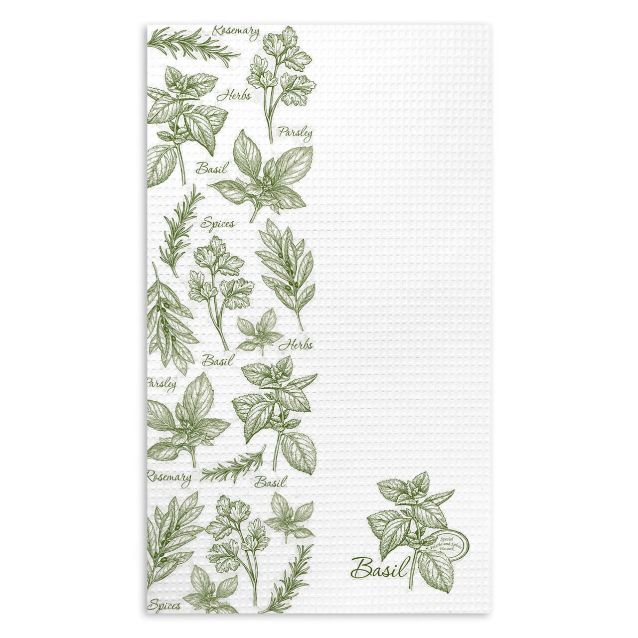 GRAND STYLE Полотенце кухонное Базилик 35x60 см 230 г/м2 100% хлопок шелкография