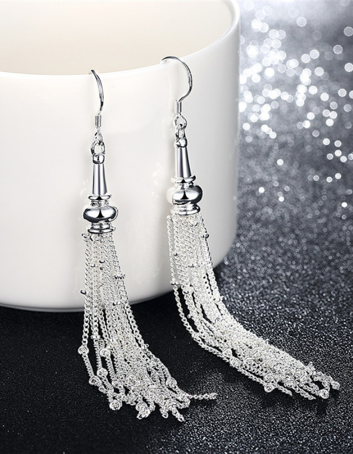 Серьги цепочки, с подвесками