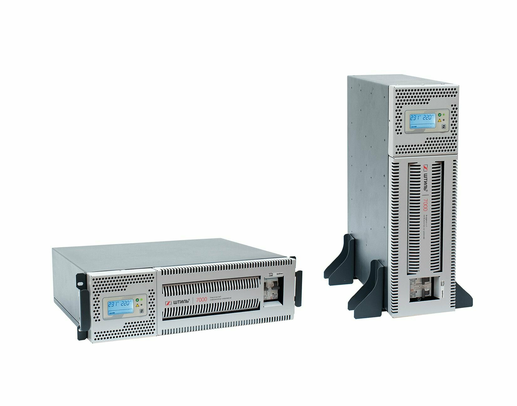 Стабилизатор напряжения штиль IS 7000 RT инверторный 5500 Вт в стойку 19", напольный