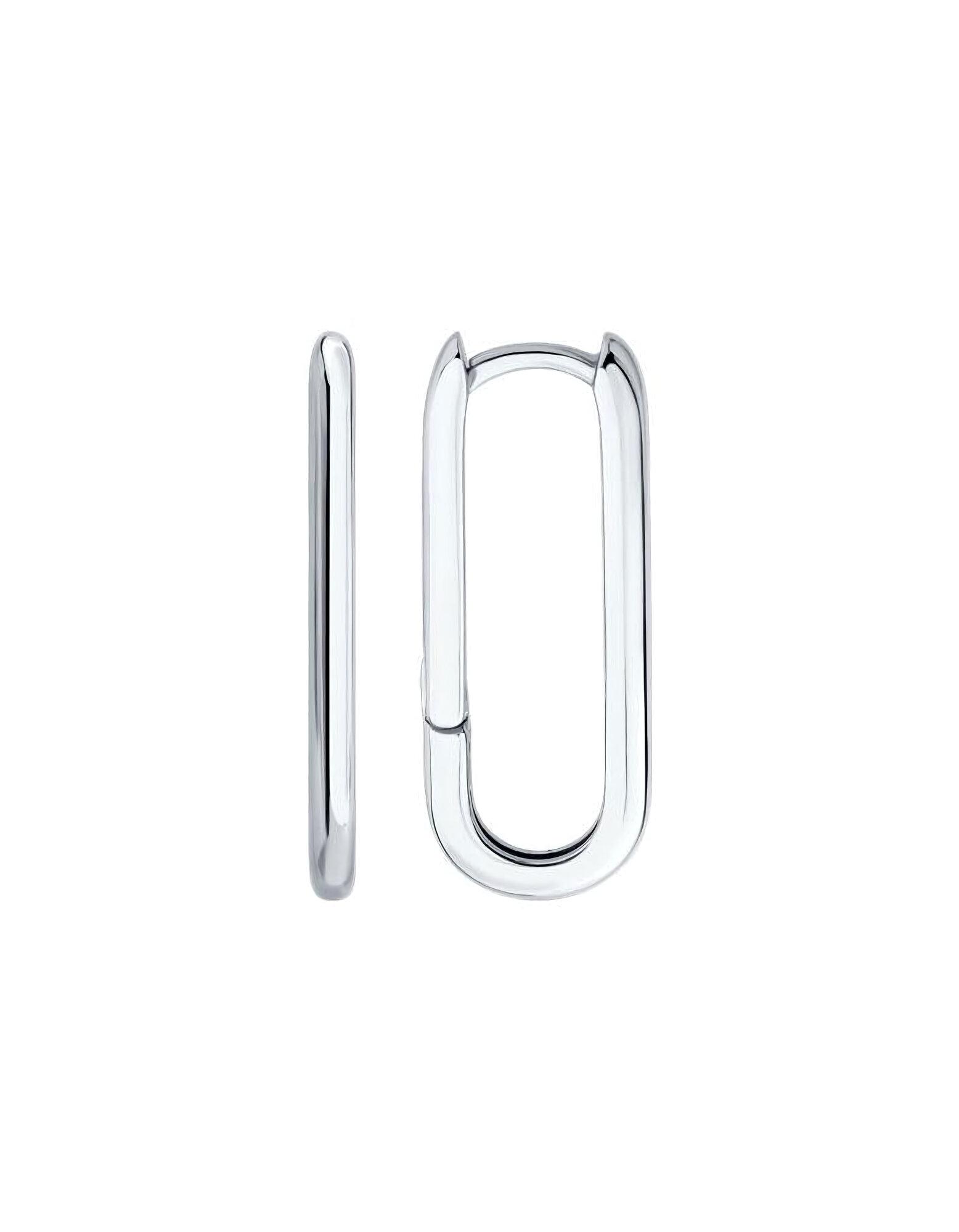 Серьги конго, серебро, 925 проба, родирование