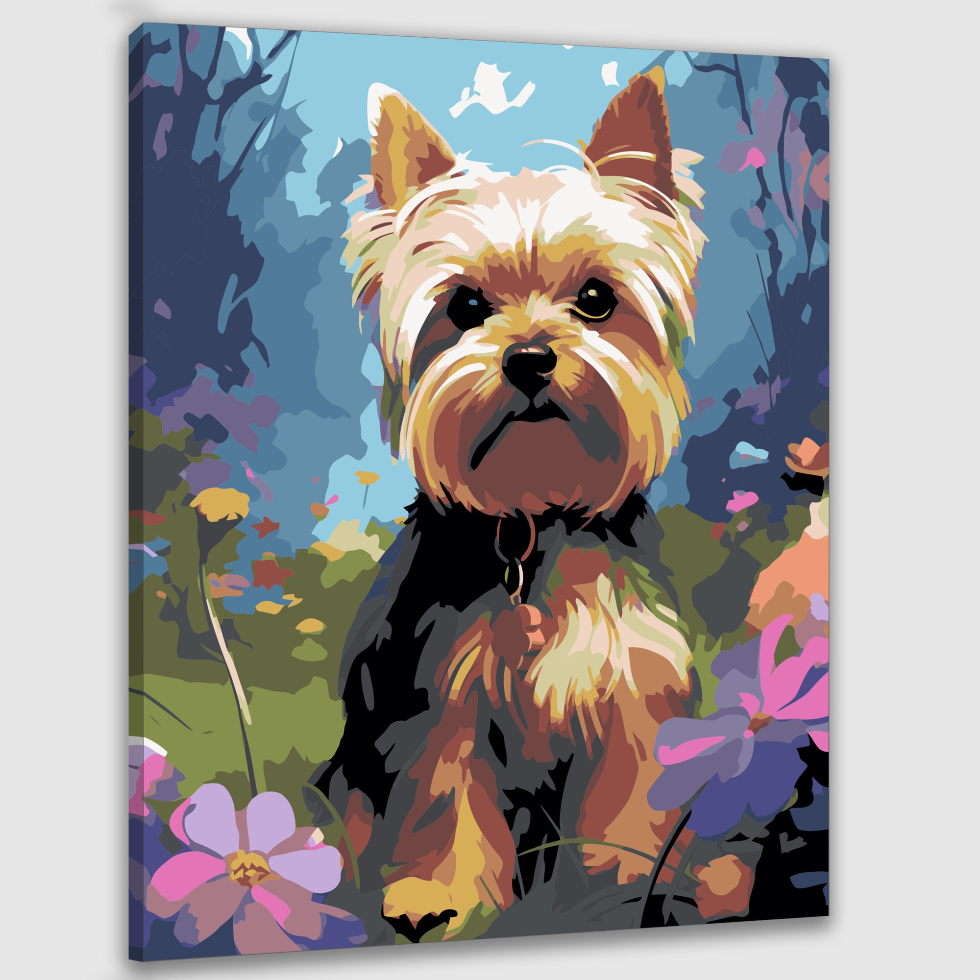 Картина по номерам 40x50 см, картина, цифровая, йоркширский терьер, пушистый хвост, выразительные глаза, любопытство