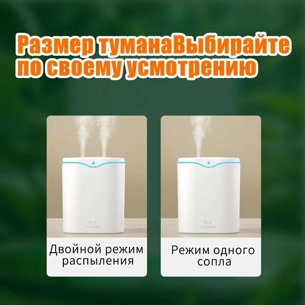 Увлажнитель воздуха, Очиститель воздуха с увлажнителем бесшумный, 2 л, белый