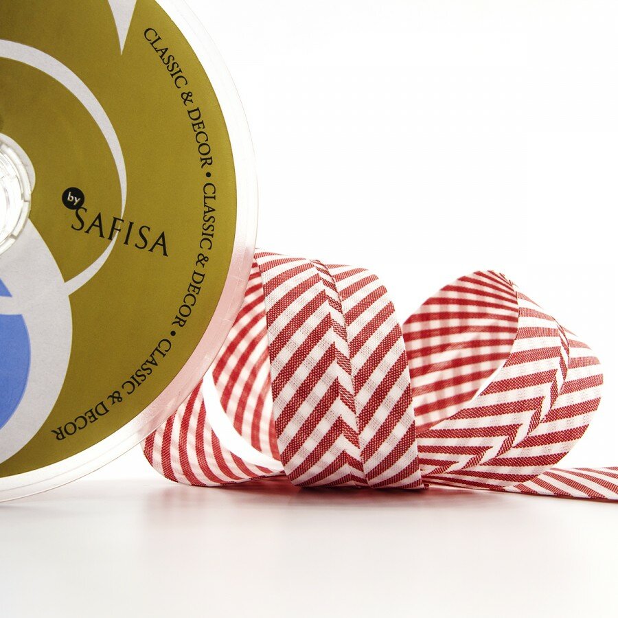 Косая бейка с рисунком SAFISA, арт.6282, 30 мм, 25 м, цвет 14