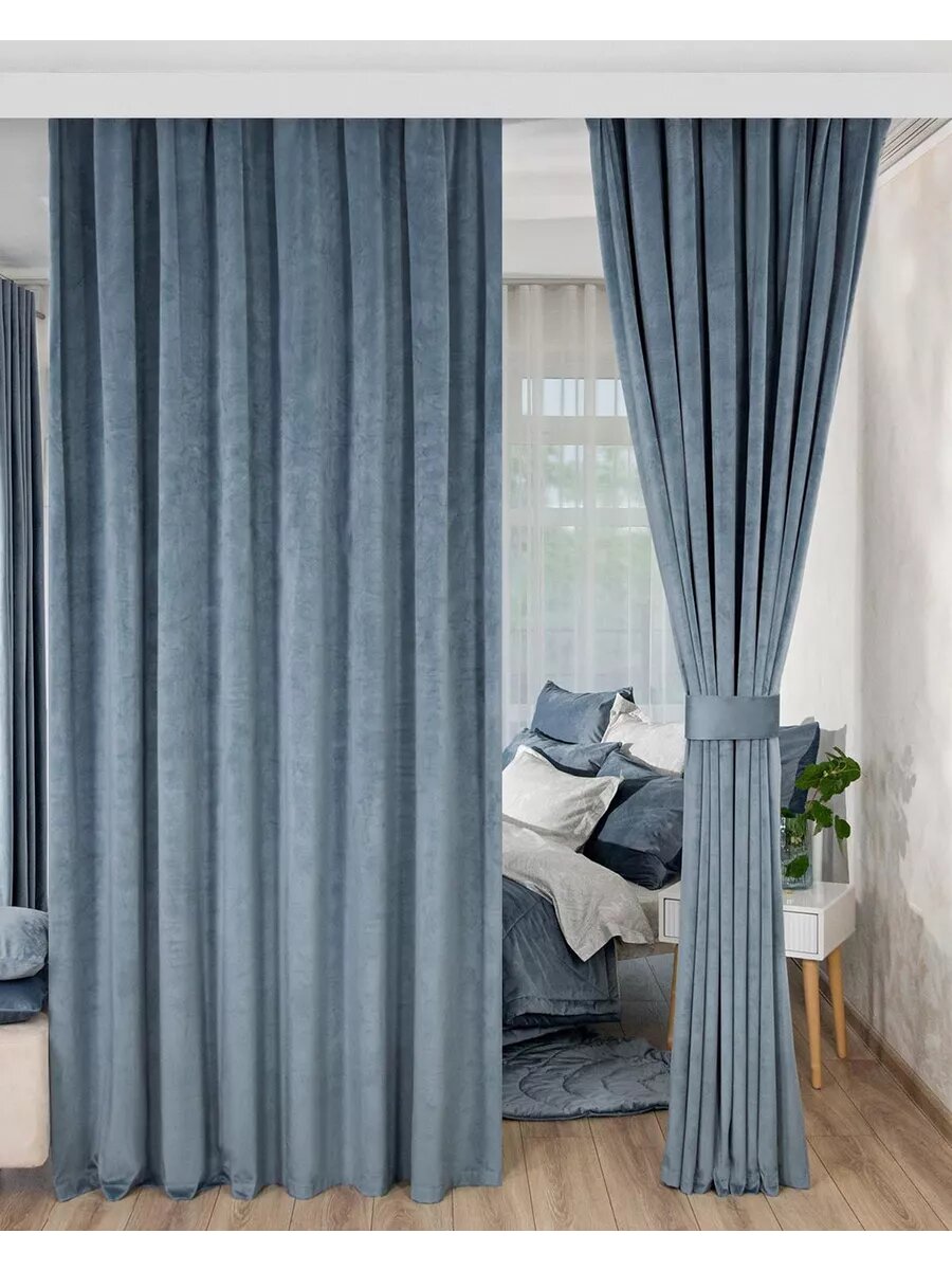 Шторы бархат антикоготь 250х260 (2 шт), Evrika Home