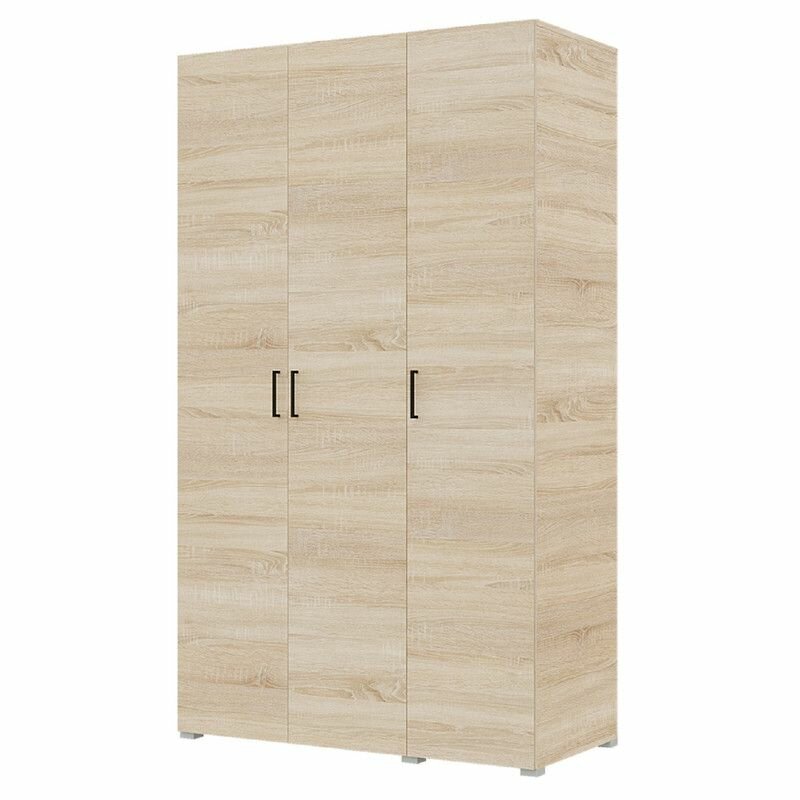 Шкаф 3ств 1350 Бостон, цвет Сонома (4 ящика+полки М+штанга)