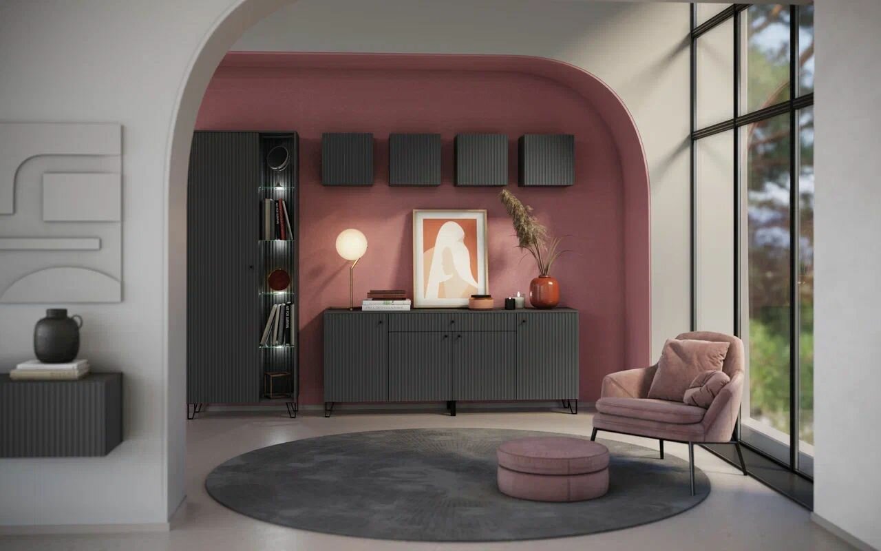 Гостиная (композиция 6.6) Графит/Графит Софт