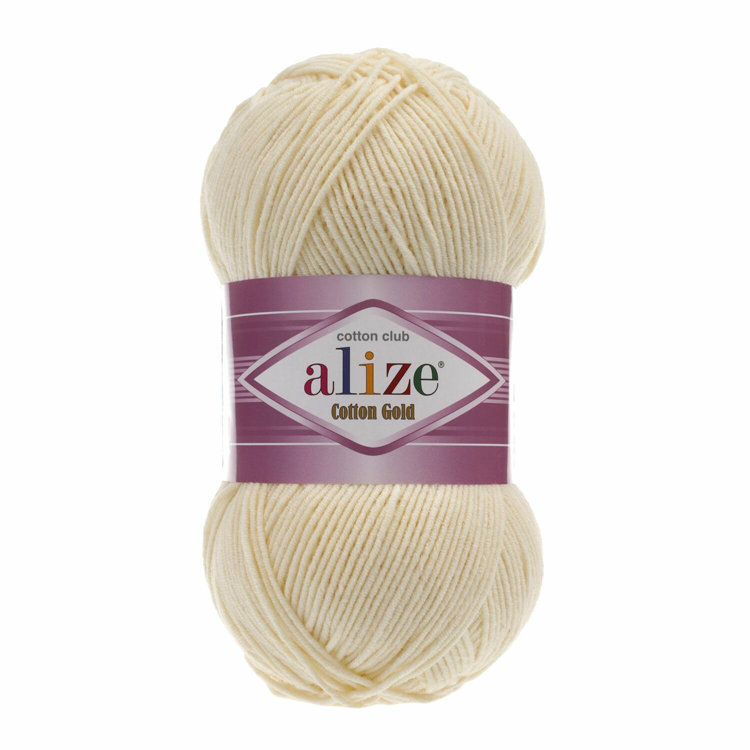 Пряжа Alize Cotton Gold 01 молочный (100г/330м, упаковка 5 мотков)