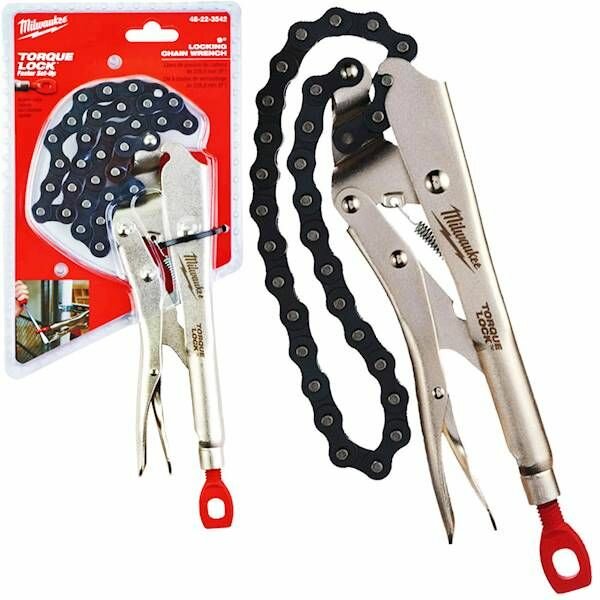 Цепной ключ с замком Milwaukee Torque Lock 270 мм-Закаленные губки- Хромированное покрытие