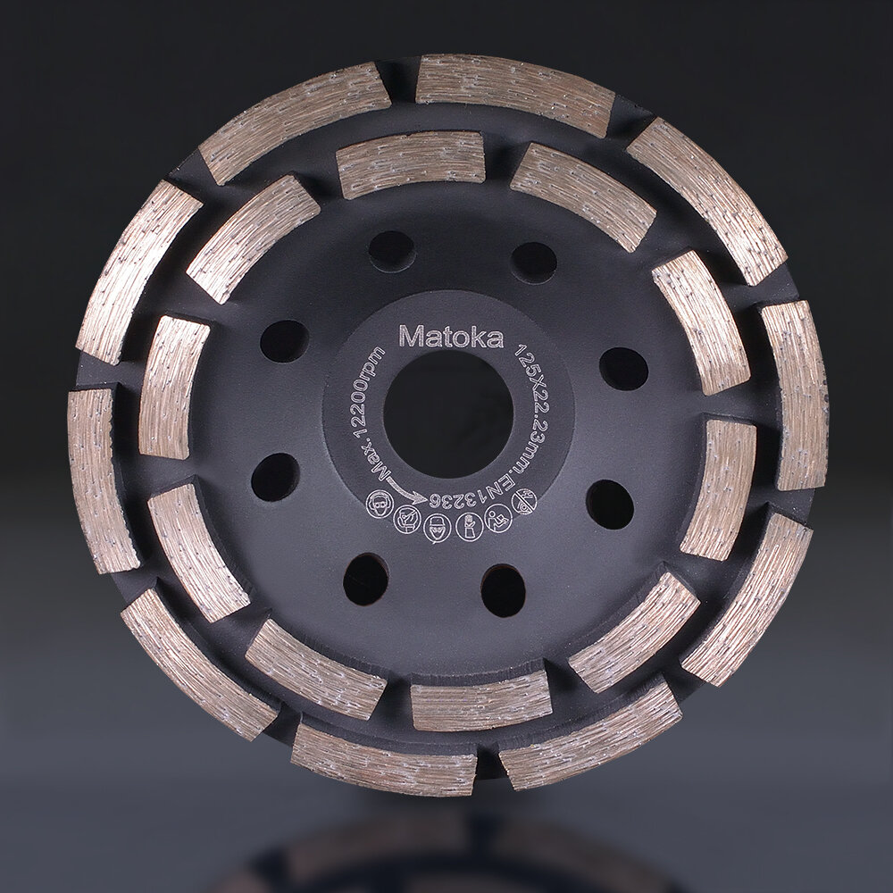 Чашка алмазная зачистная двухрядная 125 мм / Matoka / М14 , 1 шт.