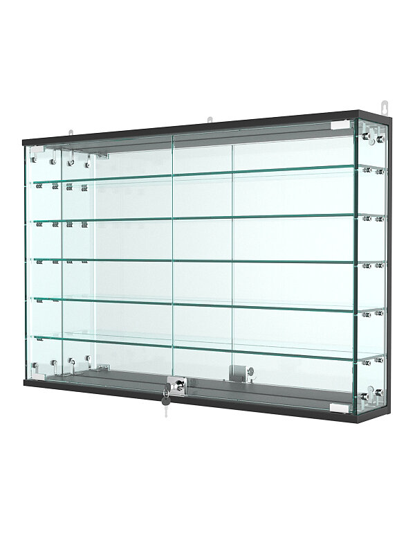 Витрина "атриум" настенная №3-6, Черный. Производитель товара - компания Westcom.