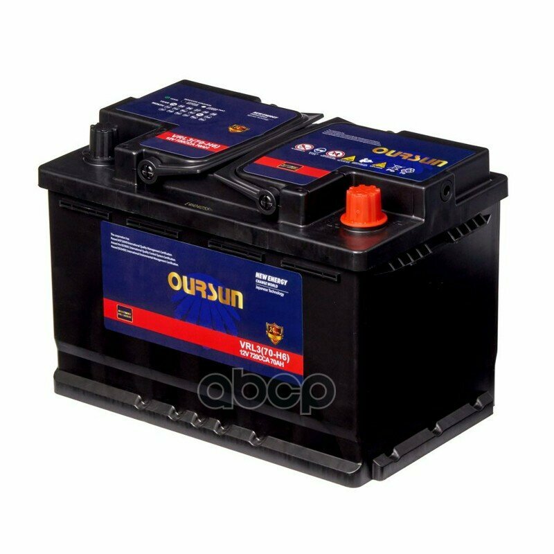 Аккумулятор OURSUN DIN AGM VRL3 (70-H6) OURSUN арт. VRL370H6