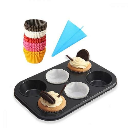 6 кексов, 100 кексов и 1 мешок для выпечки