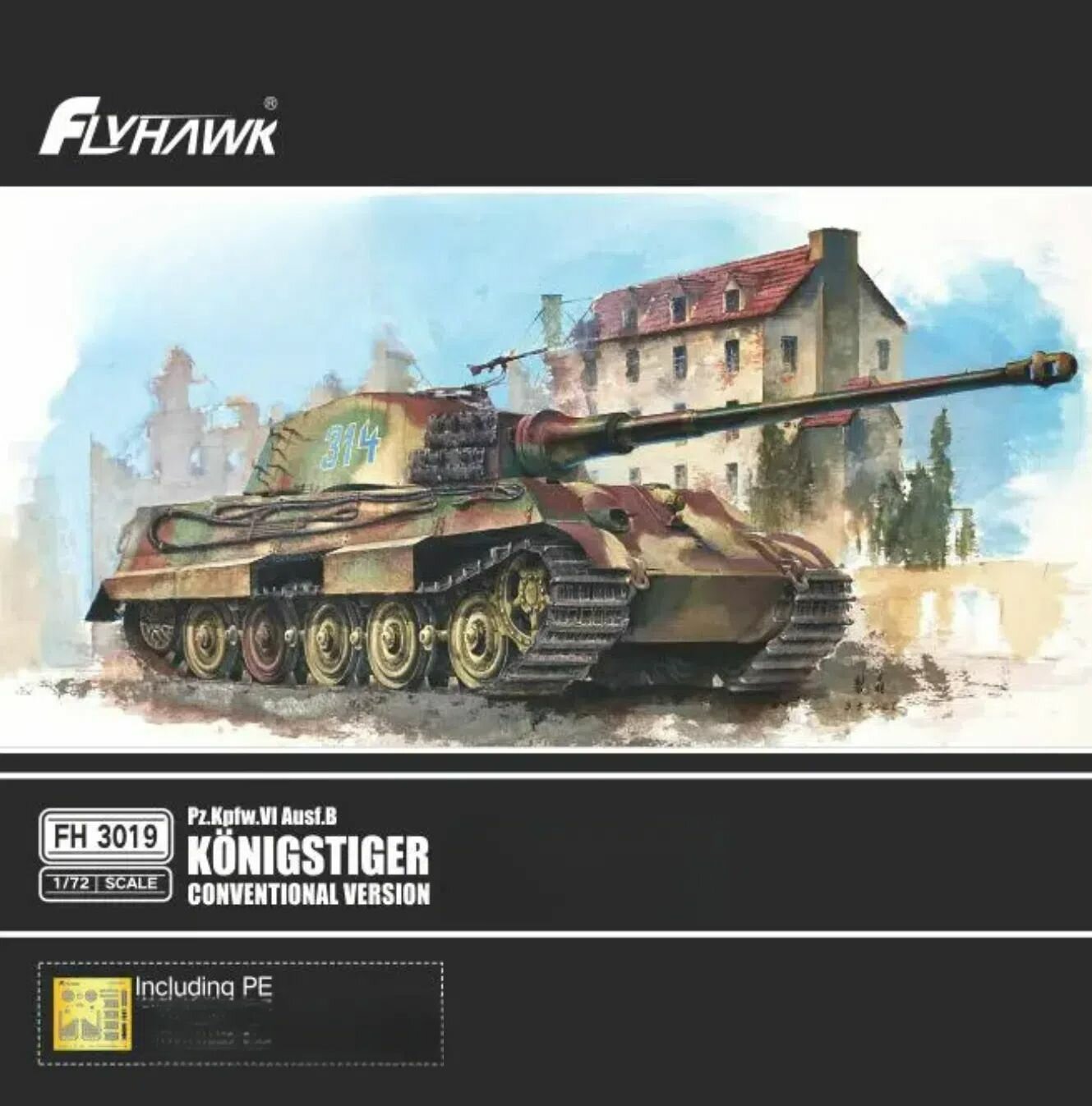Flyhawk FH3019 1:72 King Tiger Обычная версия Модель сборки танков
