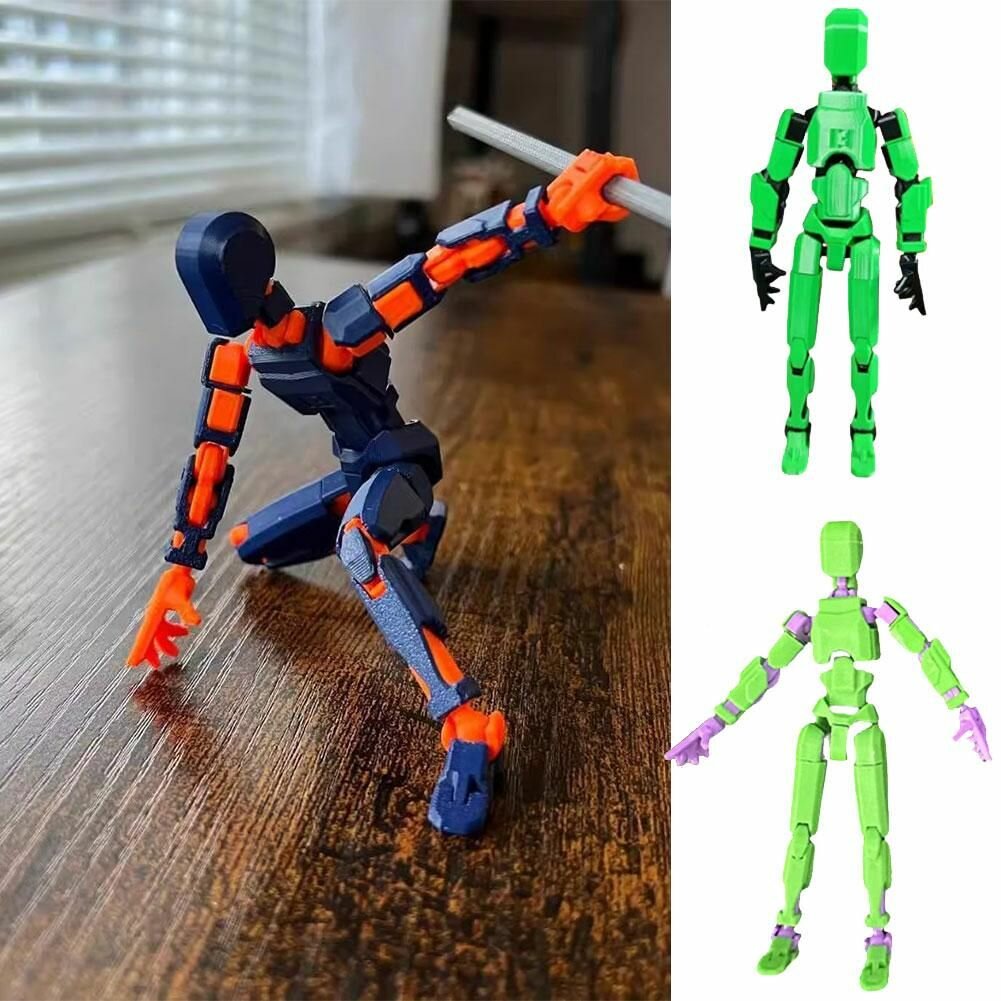 Счастливая кукла с 13-суставным подвижным человеком, напечатанным на 3D-принтере