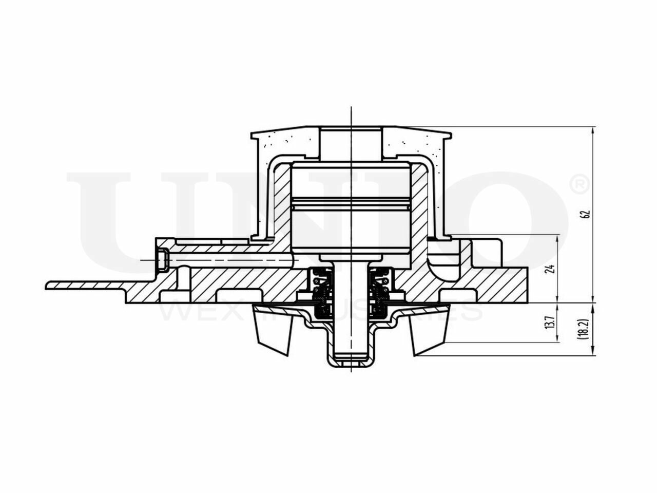 Помпа, водяной насос, для Хендай Санта Фе II 06-, КИА Карнивал Маджентис 05-, Hyundai Santa Fe KIA Carnival Magentis 05-, артикул WAP-10122 производителя UNIO
