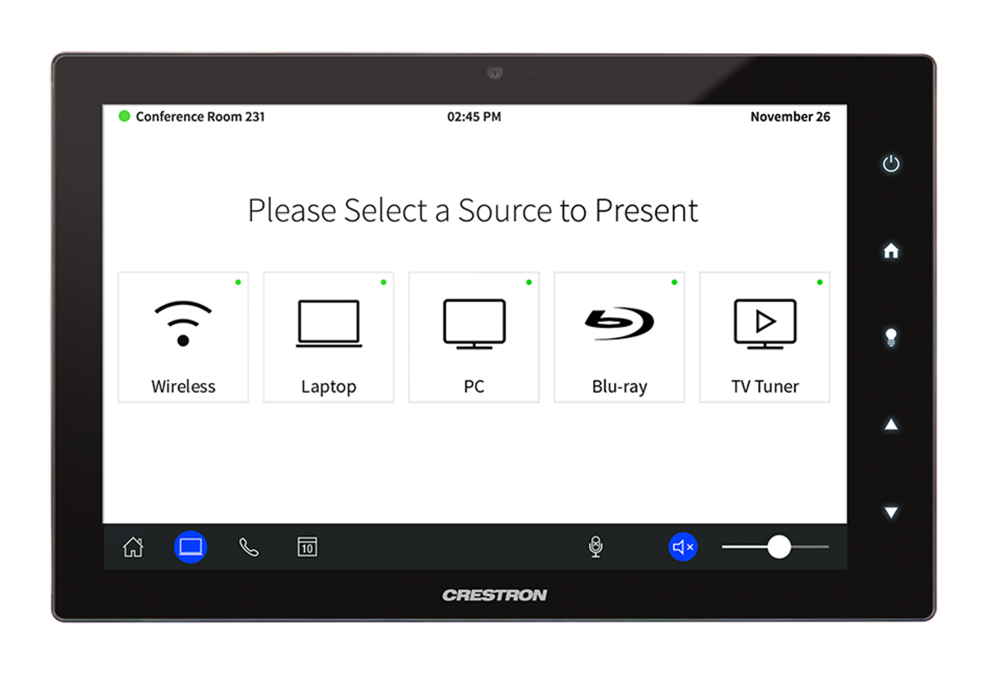 Crestron [tsw-1060-b-s] 10,1” сенсорная панель с smart graphic и 5 программируемыми кнопками