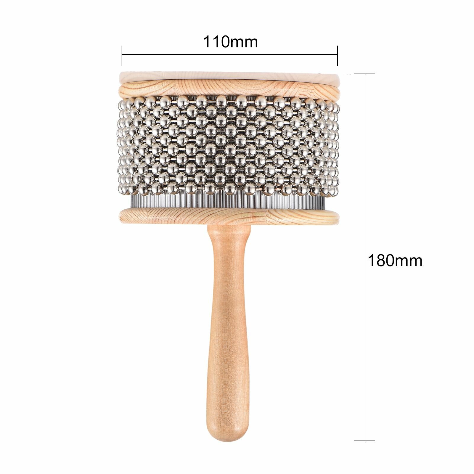 Деревянный ударный инструмент кабаса среднего размера, ручной шейкер с металлической цепочкой и цилиндром для классного духового оркестра