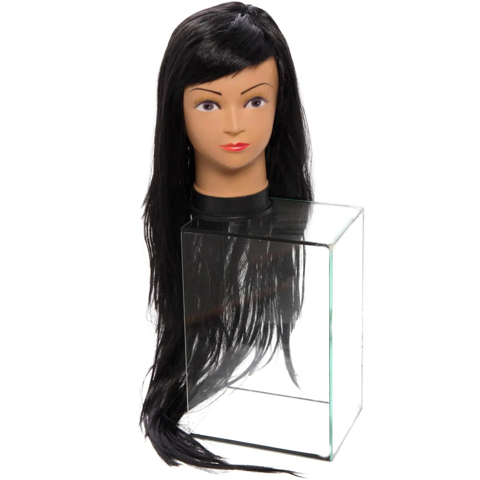 Парик карнавальный «Красотка» длинные прямые локоны 90 см, черный нейлон, легкая укладка