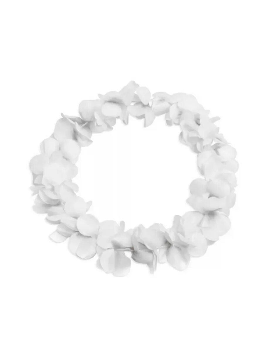 Ожерелье "Гавайи" Белое / 1 шт. / Веселый праздник