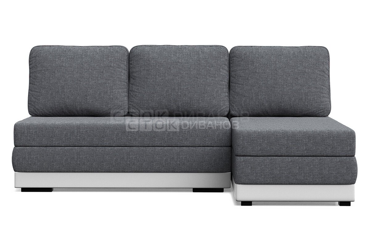 Угловой диван Сток Диванов Эконом-М Graphite графитовый 195 см, механизм еврокнижка