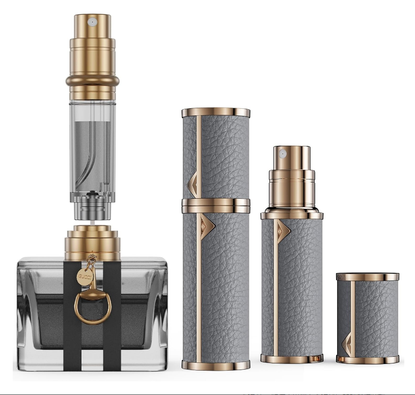 PSLZW003G- портативный флакон для духов, роскошный флакон для духов объемом 8 мл, герметичный многоразовый флакон для духов из магнитной кожи, распылитель для духов, дорожный мини-флакон для духов, утолщенный стеклянный флакон, прямые продажи с фабрики