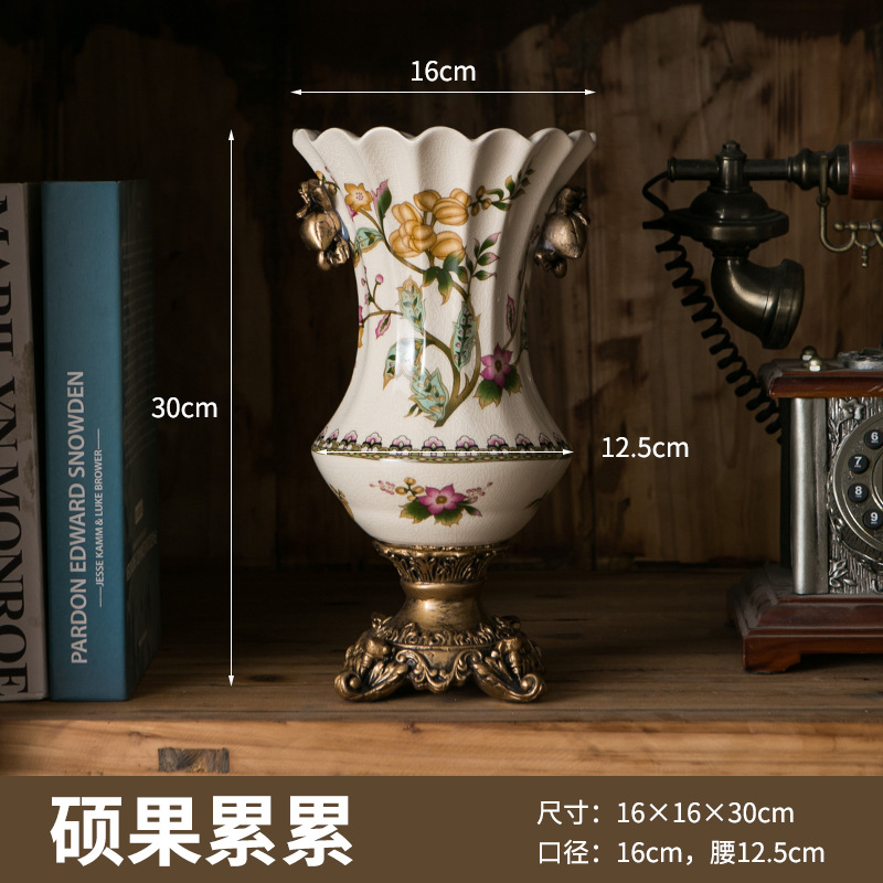 Глиняная ваза с трещинами от льда, креативные предметы интерьера, украшения, 30 см