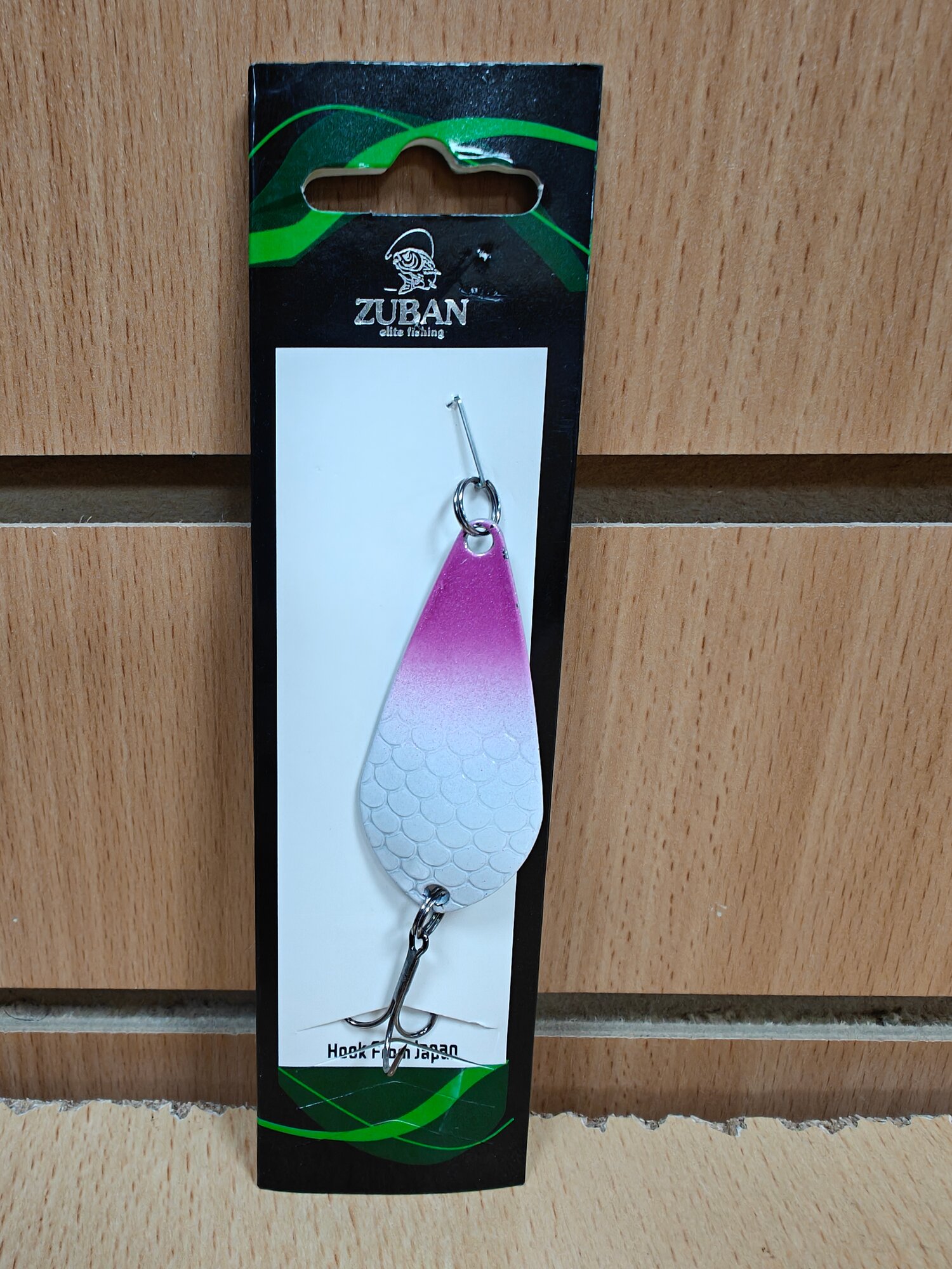 Блесна колеблющаяся ZUBAN elite fishing, длина 56 мм, вес 14 грамм, цвет бело-розовый.