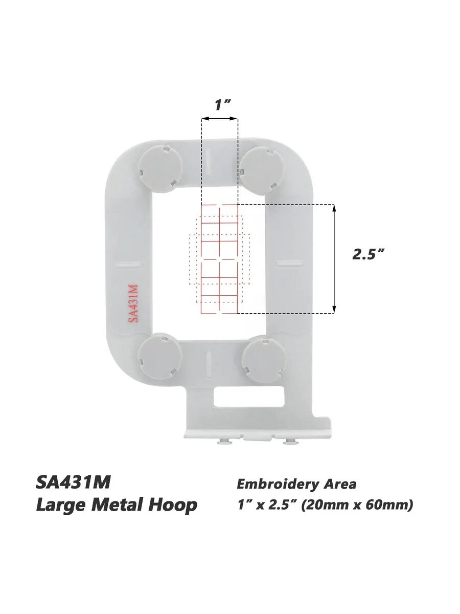 SA431M Металлический магнитный обруч 1,5*2,5 дюйма для Brother PE500/400D и других домашних вышивальных машин Brother