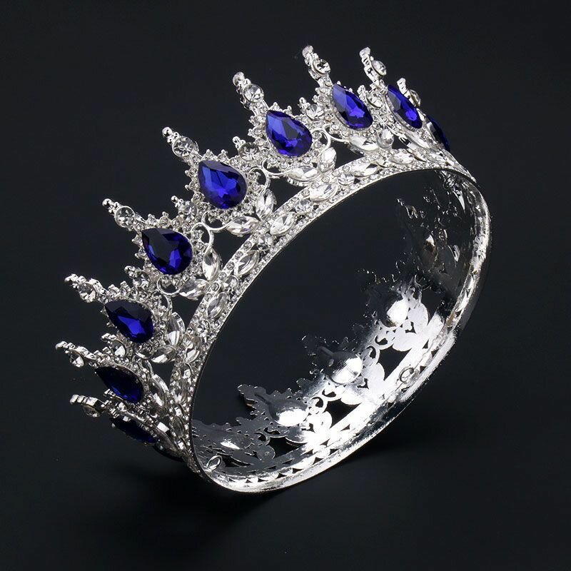 Хрустальная тиара для свадьбы и торжеств, круглая корона в стиле барокко, элегантное украшение для волос