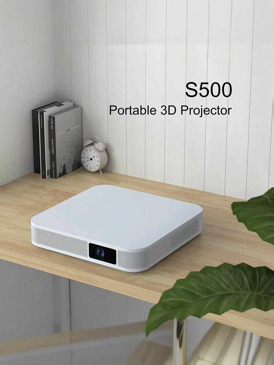 Portable Проектор S500, светодиодный, 3D, Full HD, LED, 128х128x34 мм