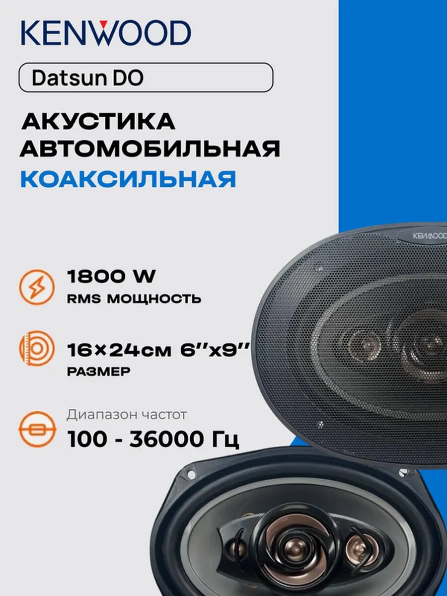 Автомобильные колонки Kenwood 1800W 16x24 см