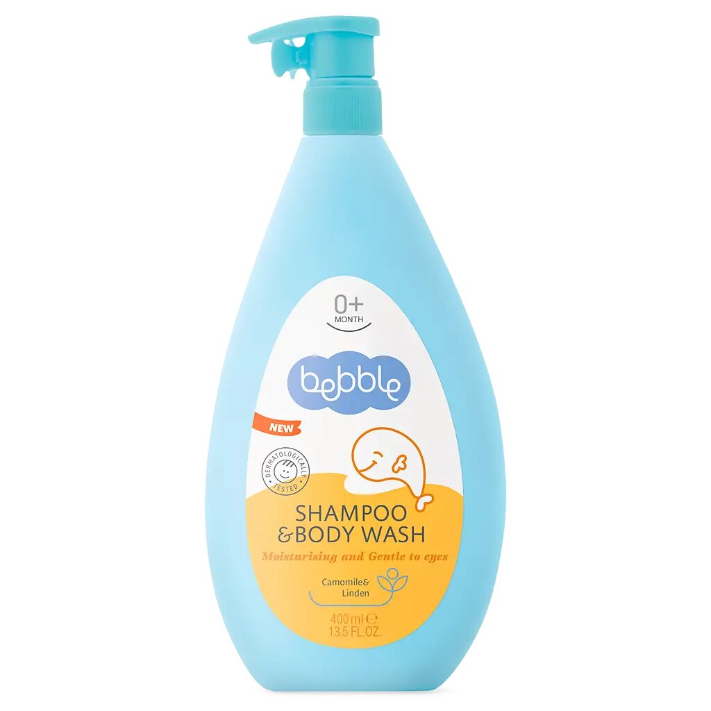 Bebble Шампунь для волос и тела детский с ромашкой и липой Shampoo & Body Wash 0+ 400 мл 1 шт
