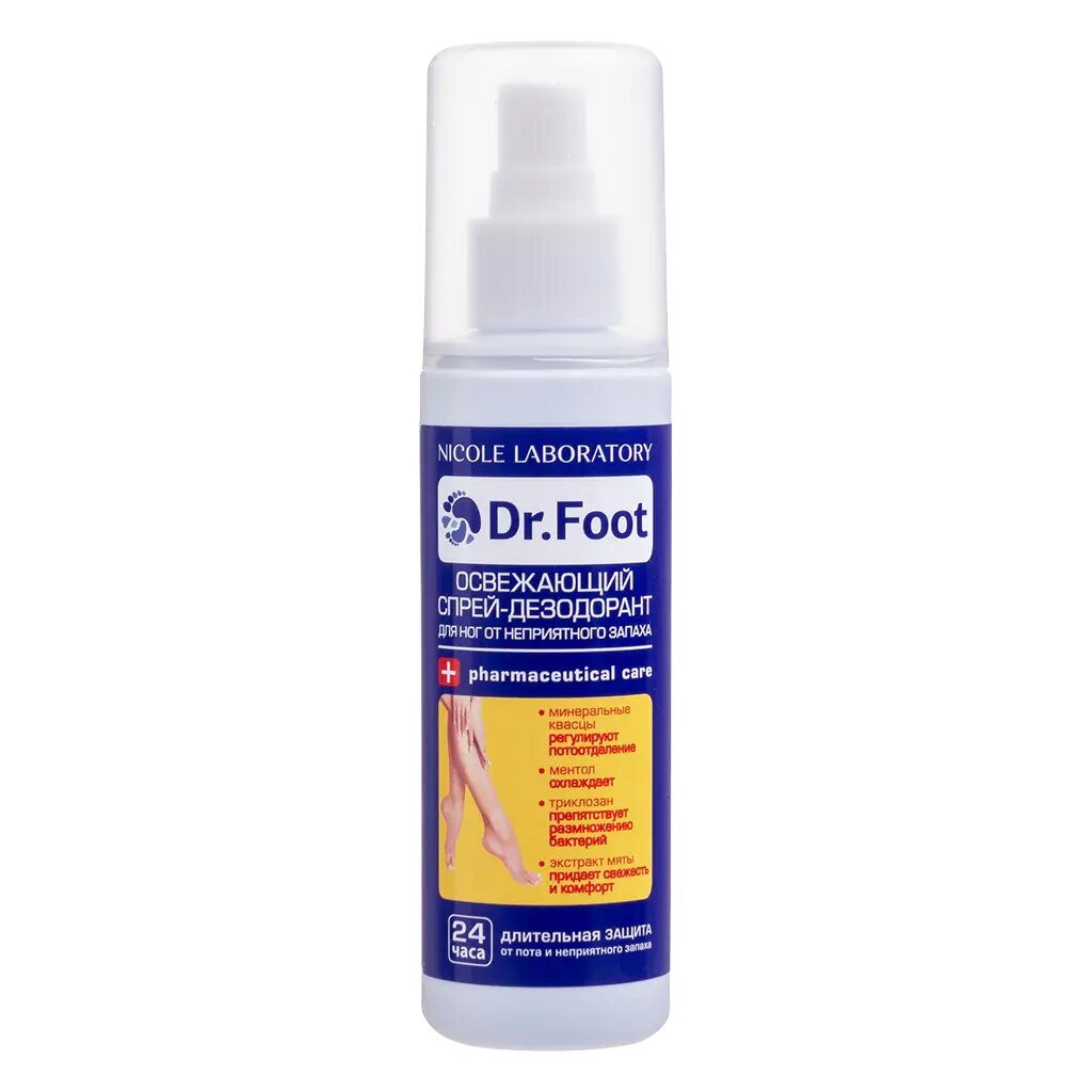 Nicole Laboratory Dr.Foot Спрей-дезодорант освежающий от неприятного запаха для ног 150 мл 1 шт