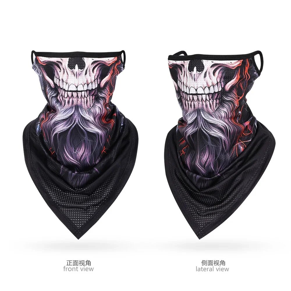 3D Балаклава с черепом для бороды, мужская защита головы и лица, ушные петли, Черный, GES-HZ017