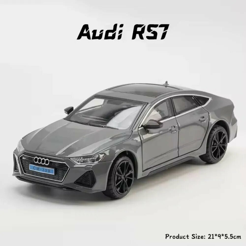 Защита внешних частей Audi RS7, 1:24, коллекционная, открывается капот/багажник, серая
