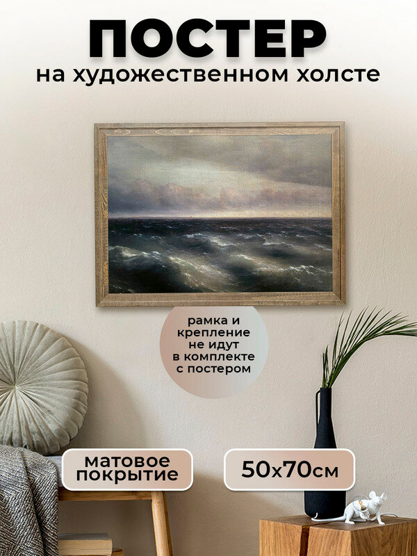 Постер Иван Айвазовский Чёрное море репродукция 50х70 см